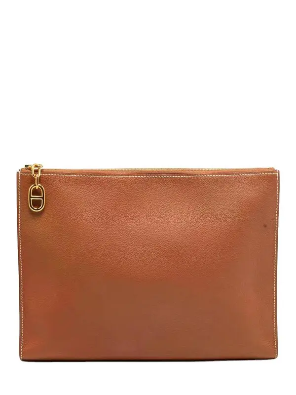 Hermès 2023 Gm Zipengo Chaine D’ancre Clutch Bag - Brown