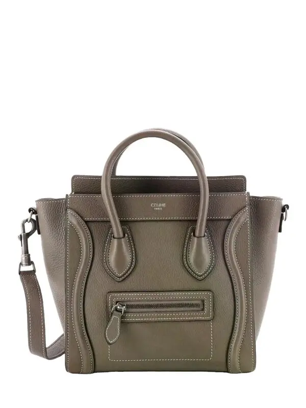 Celine Luggage Bag Grainy Leather Nano Crossbody Bag - Grey