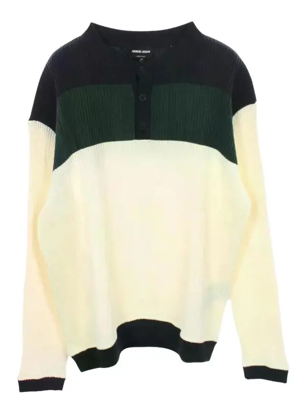 Giorgio Armani Henley-necek Knitted Sweater - Neutrals