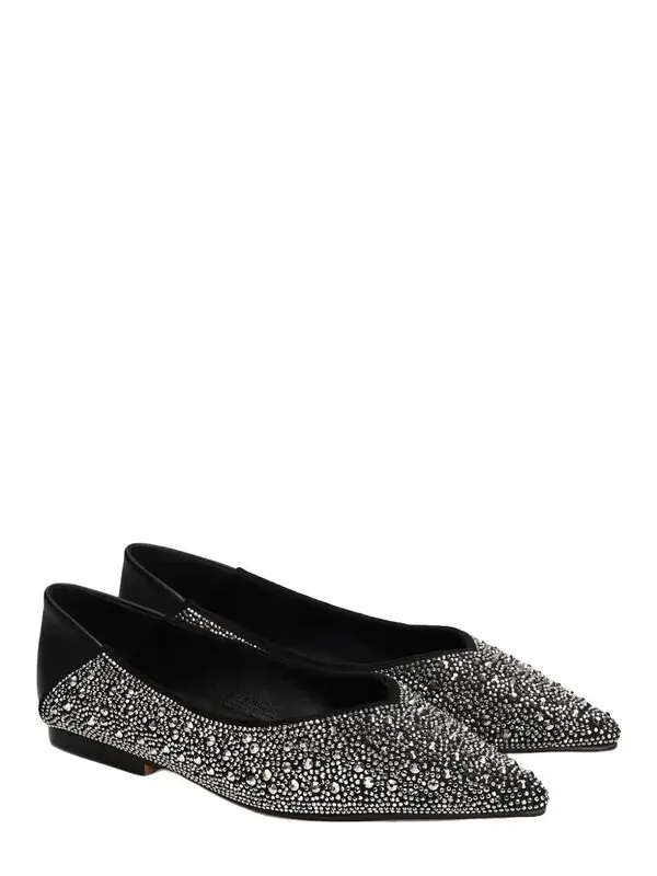 TWENTY FOURHAITCH Celyne Rhinestone-embellished Flat Pumps - Black
