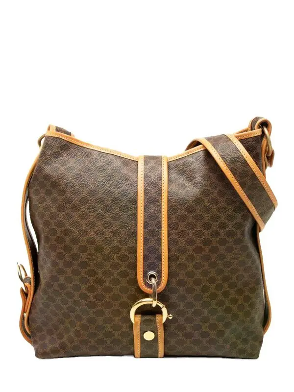 Celine 20th Century Macadam Coated Canvas Crossbody Bag - Brown