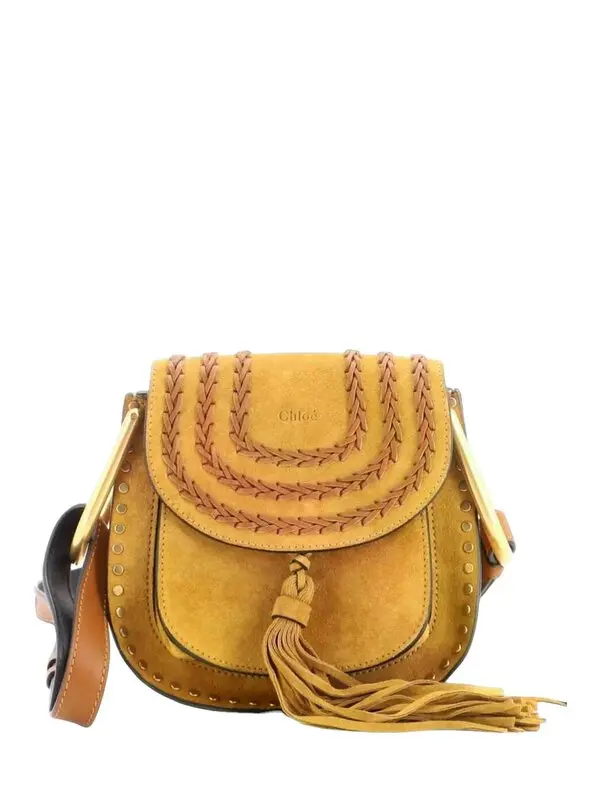 Chloé Hudson Handbag Whipstitch Suede Mini Crossbody Bag - Brown