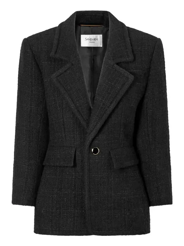 Saint Laurent Single-breasted Jacket In Tweed - Black