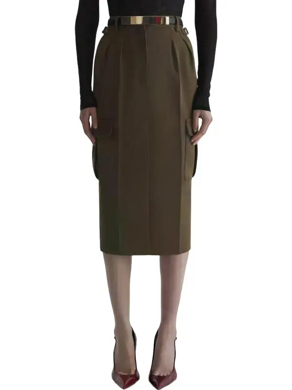 MUGLER Kaki Cargo Shirt - Brown