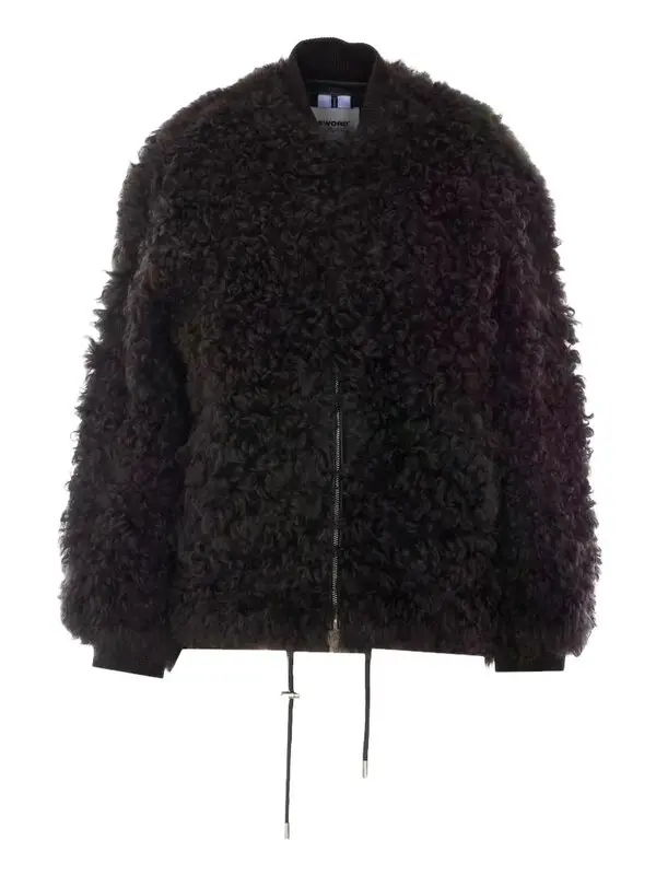 SWORD 6644 Shearling Drawstring-hem Jacket - Brown