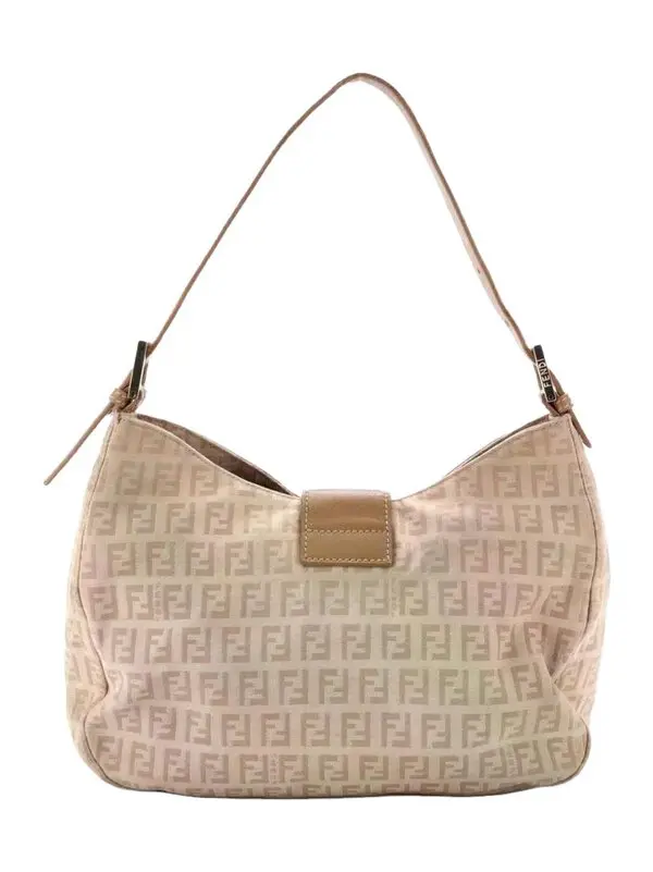 Fendi Zucchino Canvas Medium Shoulder Bag - Neutrals