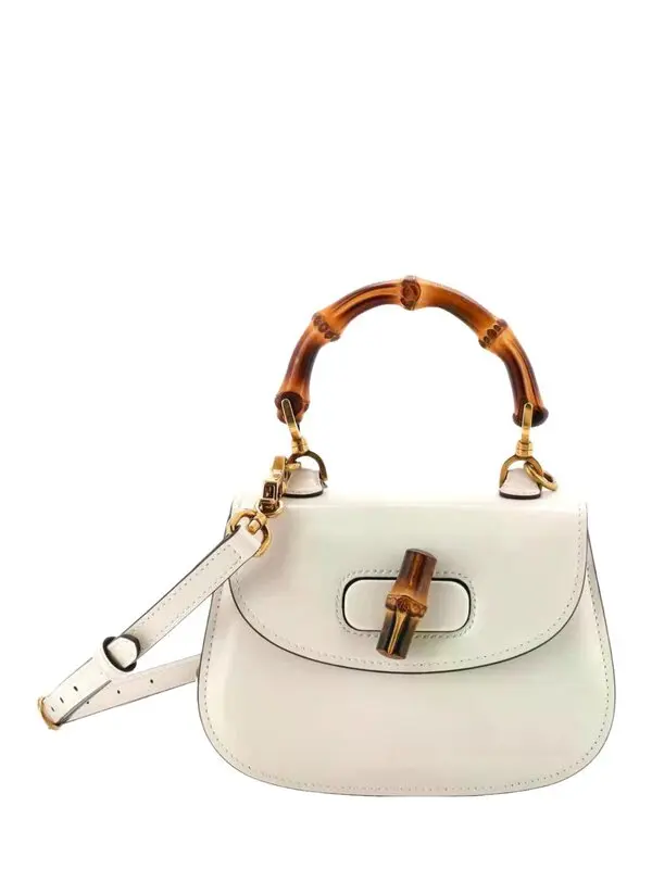 Gucci Bamboo 1947 Top Handle Bag Leather Mini Shoulder Bag - Neutrals