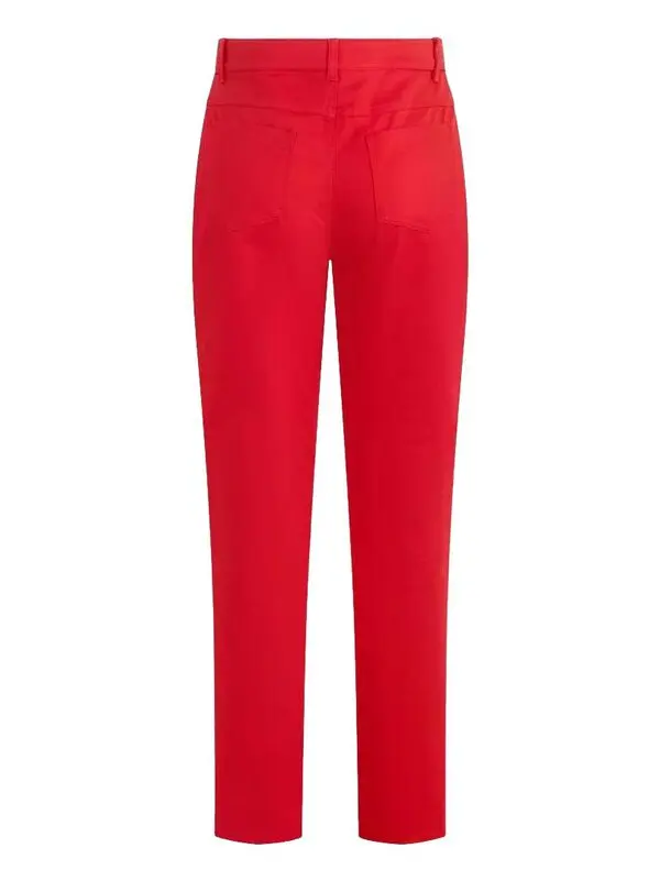 Moschino Teddy-bear-plaque Straight-leg Trousers - Red