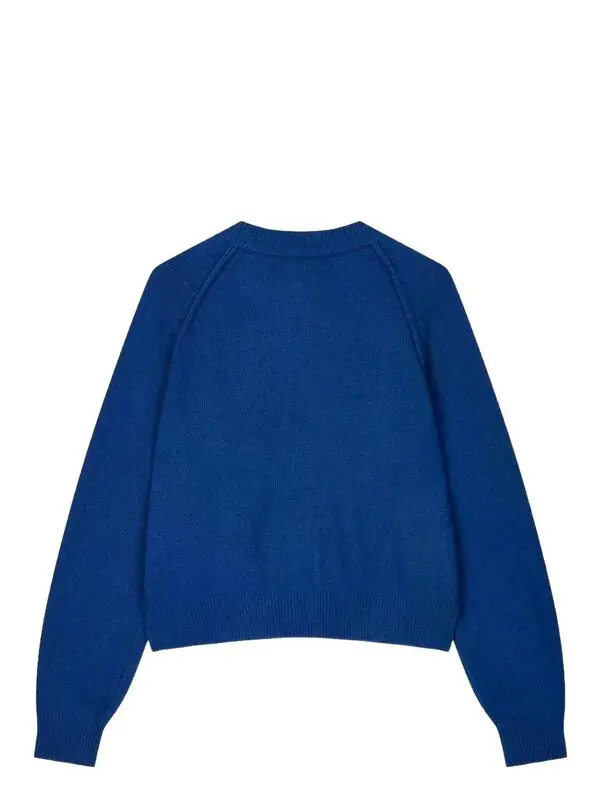 STUDIO TOMBOY Raglan-sleeve Round-neck Cardigan - Blue