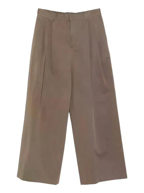 AMOMENTO Pleated Wide-leg Trousers - Green
