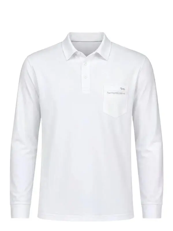 HARMONT & BLAINE Long-sleeve Polo Shirt - White
