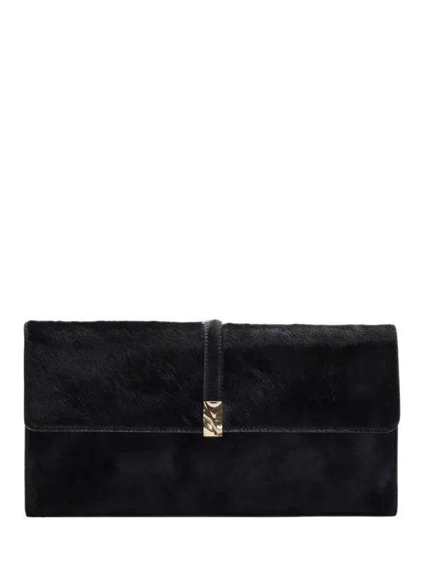 Loulou De Saison Simone Pony-effect Clutch Bag - Black