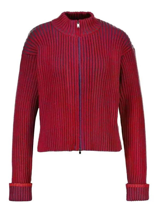 Rains Sapa Ribbed-knit Cardigan - Red