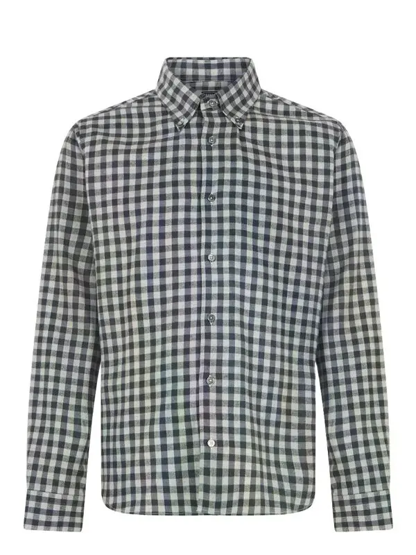 Fedeli Plaid Long-sleeve Shirt - Grey