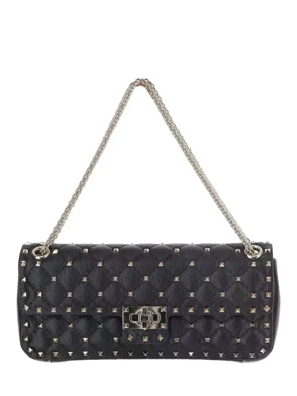 Valentino Garavani Rockstud Spike Medium Shoulder Bag In Kidskin - Black