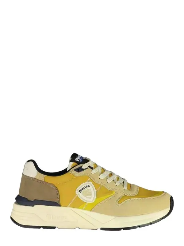 BLAUER. Lace-up Panelled Sneakers - Yellow