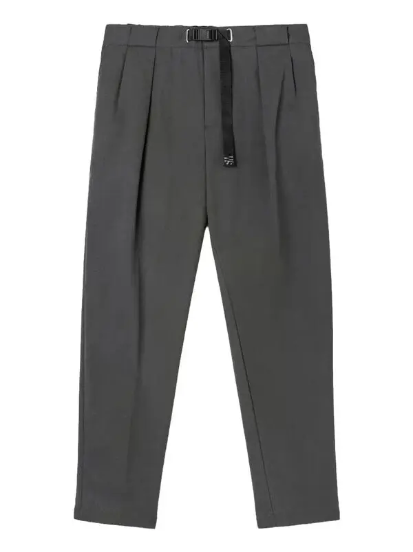 WHITE SAND Steve Pleated Twill Trousers - Grey