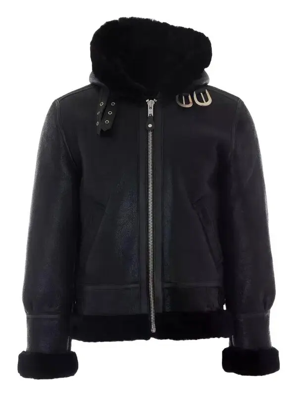SCHOTT To Hood Buckle-detail Jacket - Black