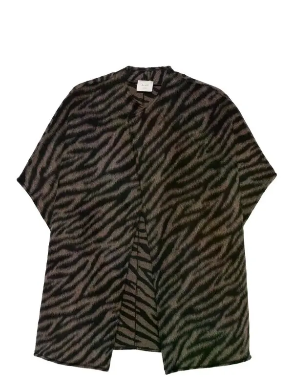 ALYSI Tiger-print Short-sleeve Jacket - Brown