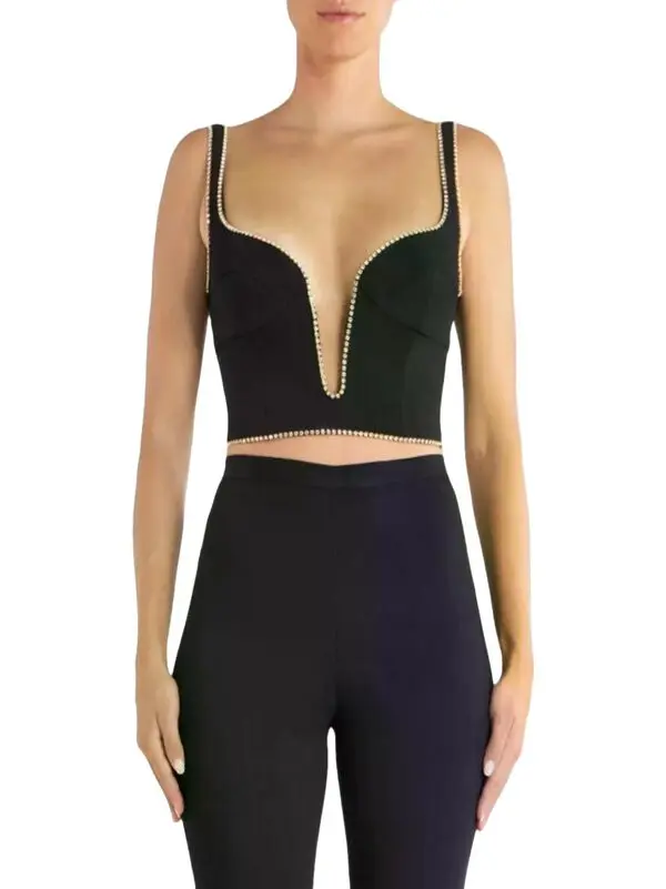 Etro Rhinestone-embellished Sweetheart Top - Black