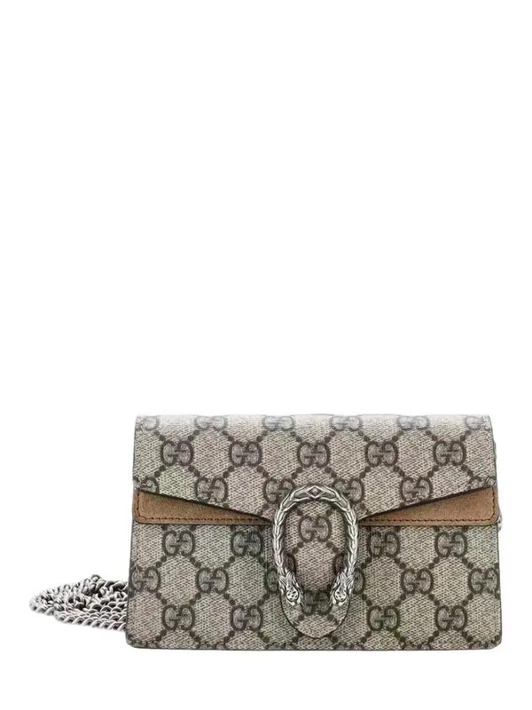 Gucci Dionysus Bag Gg Coated Canvas Super Mini Crossbody Bag - Brown