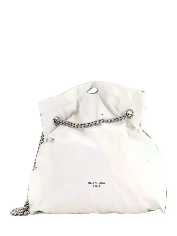 Balenciaga Crush Chain Leather Medium Tote Bag - White