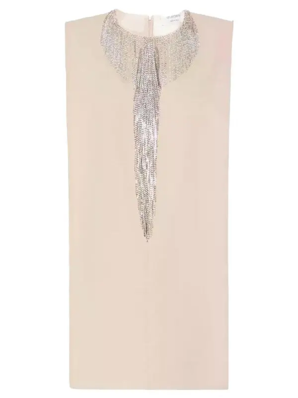 Sportmax Festoso Rhinestone-fringe Mini Dress - Neutrals