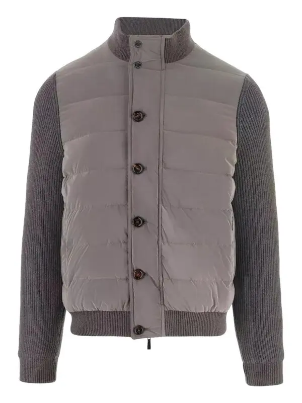 MOORER Quilted-knit Hybrid Jacket - Grey