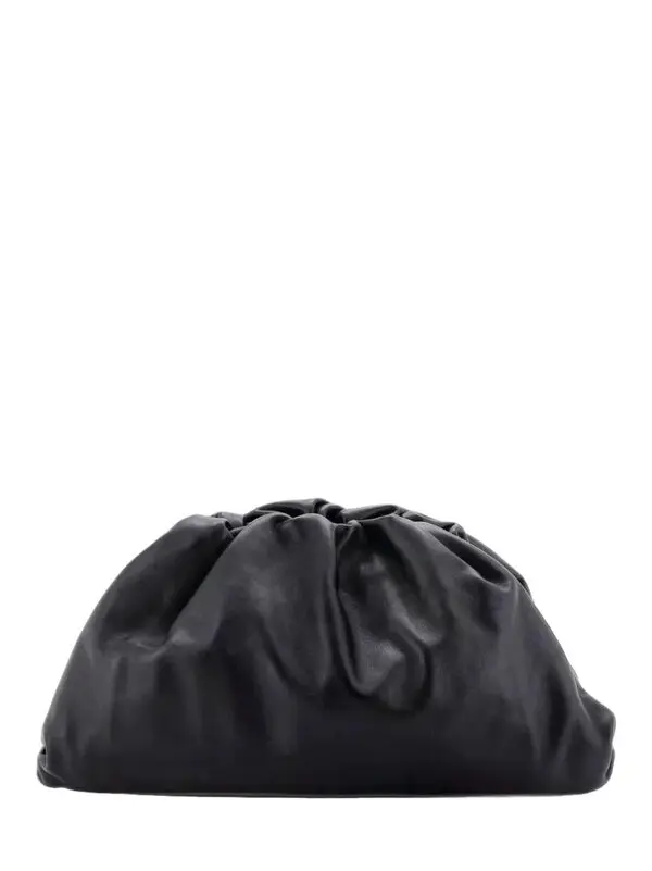 Bottega Veneta The Pouch Leather Teen Clutch Bag - Black