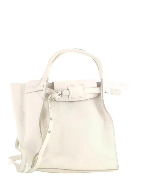 Celine Big Bag Grained Calfskin Small Satchel - White