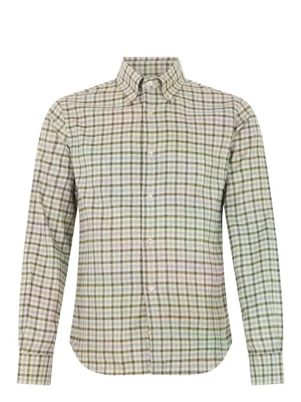 Fedeli Check-pattern Long-sleeve Shirt - Neutrals