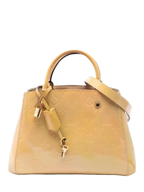 LOUIS VUITTON 2015 Monogram Vernis Montaigne Bb Satchel - Neutrals
