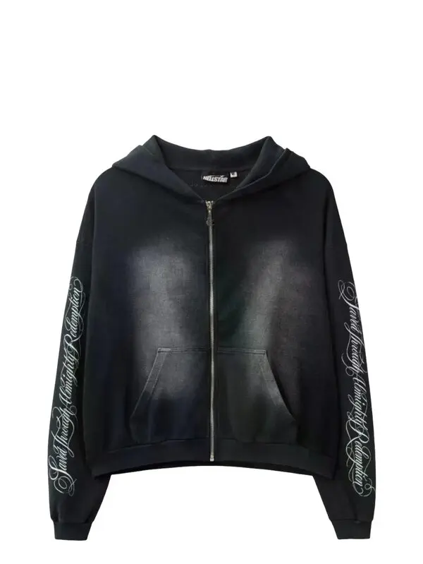 HELLSTAR Stud-embellished Graphic-print Hoodie - Black