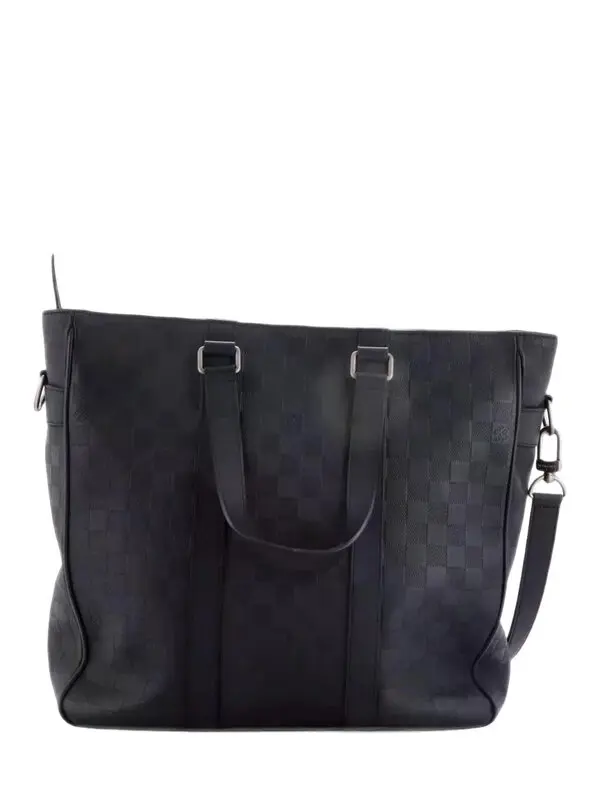 LOUIS VUITTON Tadao Handbag Damier Infini Leather Pm Tote Bag - Black
