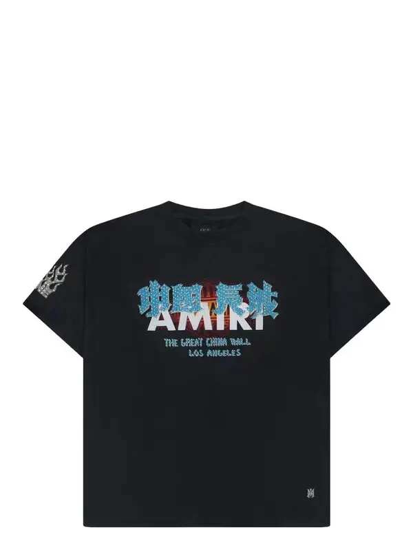Amiri Crystal-embellished Graphic-print T-shirt - Black