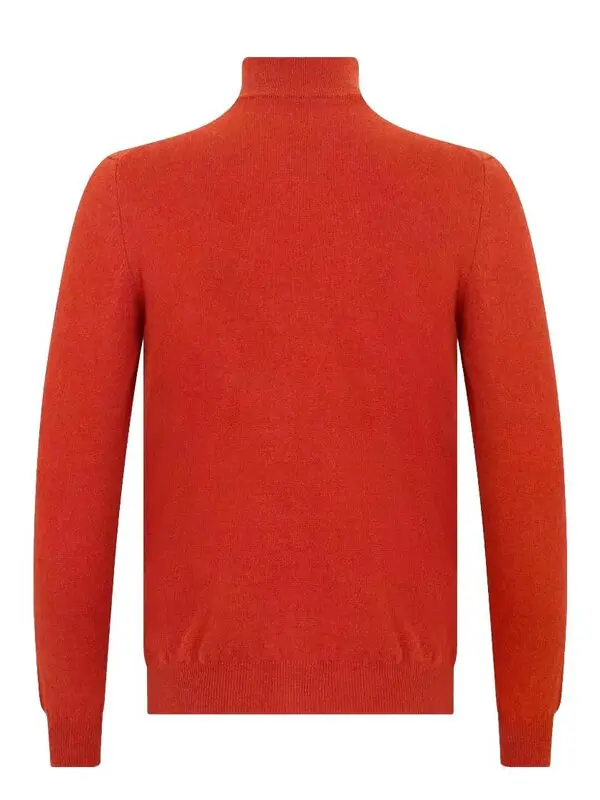 Fedeli Zip-up High-neck Cardigan - Red