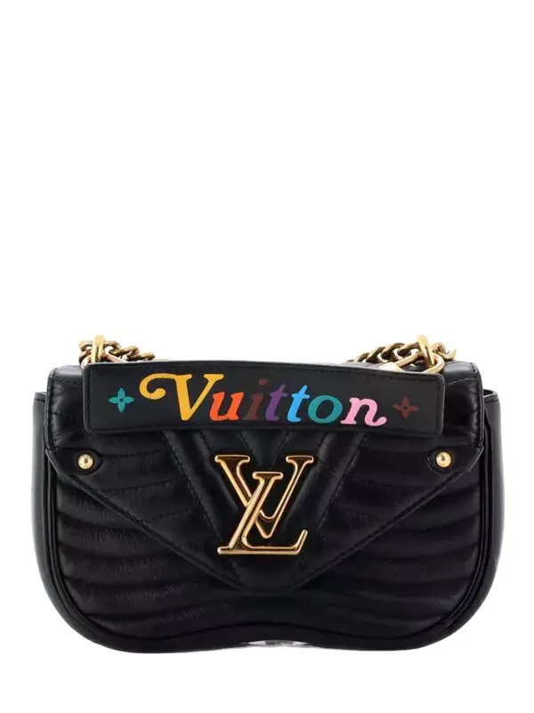 LOUIS VUITTON New Wave Chain Bag Quilted Leather Pm Shoulder Bag - Black