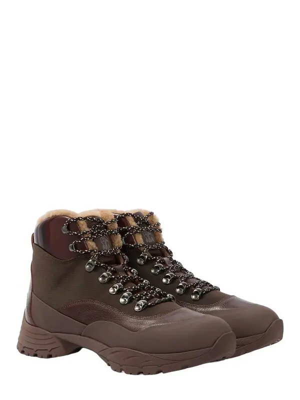 Brunello Cucinelli Shearing-lined Hiking Boots - Brown