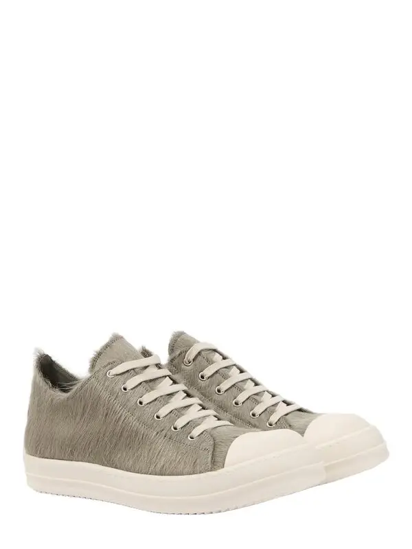 Rick Owens Low Sneaks Calf Hair Sneakers - Grey