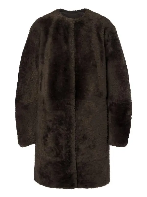 Vince Reversible Shearling Coat - Brown