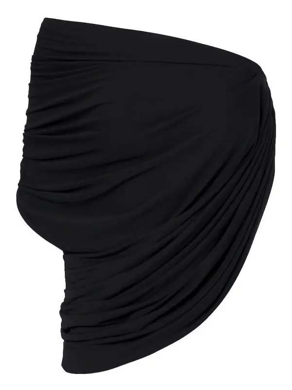 Balenciaga Draped One-shoulder Jersey Top - Black