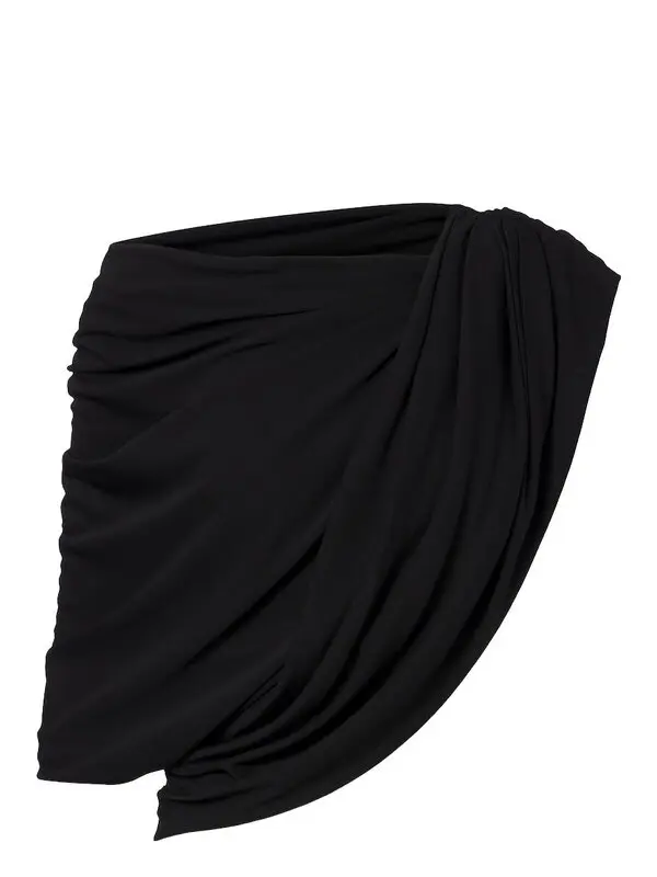 Balenciaga Draped One-shoulder Jersey Top - Black
