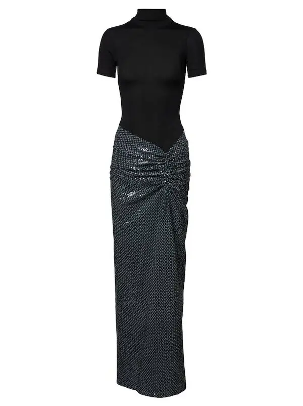 Christopher Esber Opaline Ruched Sequined Gown - Blue