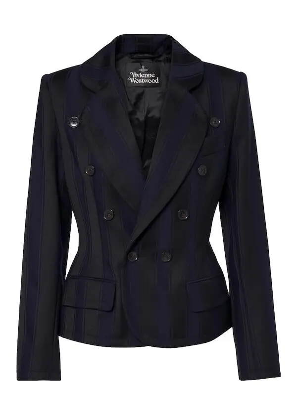 VIVIENNE WESTWOOD Georgia Striped Virgin Wool Blazer - Blue