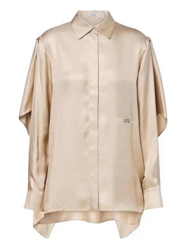 Loewe Caped Silk Twill Shirt - Beige