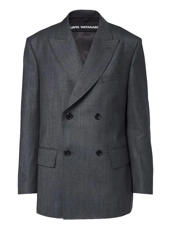 Junya Watanabe Double-breasted Wool Blazer - Grey