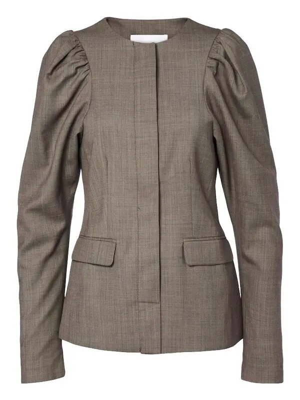 GANNI Wool-blend Blazer - Brown