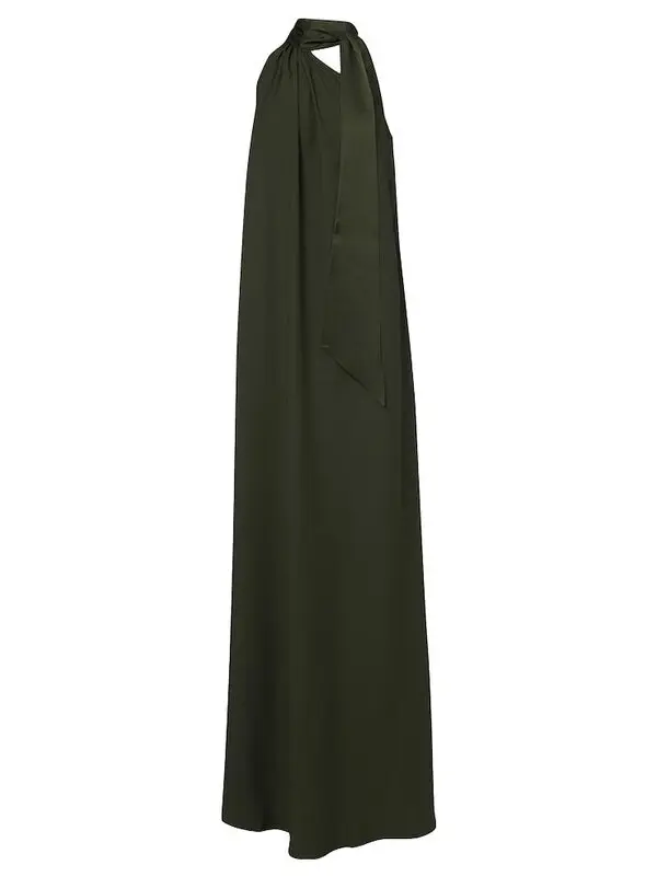 TALLER MARMO Astor Scarf-detail One-shoulder Gown - Green