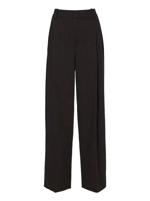 Vince Pinstripe Wide-leg Pants - Brown