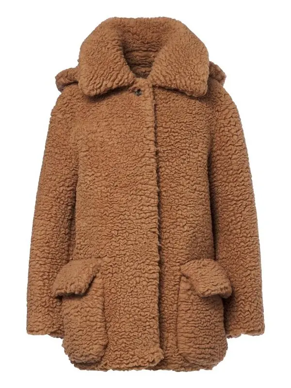 Loewe Wool And Silk Teddy Coat - Brown